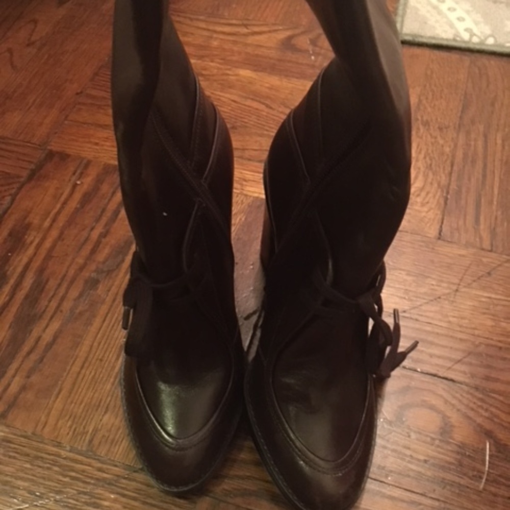 10 Crosby Derek Lam 'Meredith' Brown Leather Boots - Gem